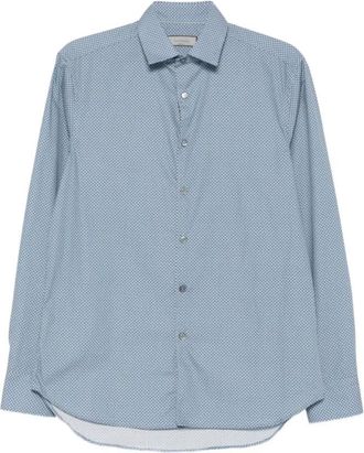 Canali Homme, Chemises, Bleu, Taille: XL Csl7079 Polka-dot Shirt
