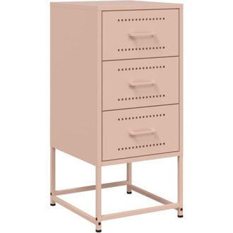 vidaXL Table de chevet rose 36x39x78 cm acier Vidaxl