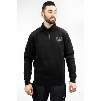 CAT Essential 1/4 Zip Polyester Herren Sweatshirt in Schwarz