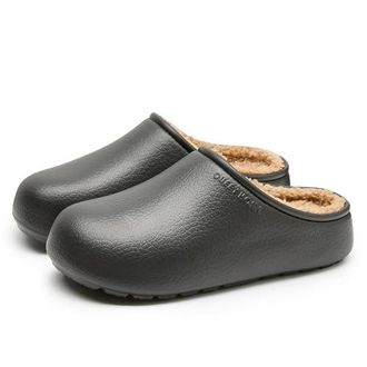Generic Femme Chaussons Mules Sabots dInt&eacute;rieur avec Doublure Peluche Pantoufles De Maison Chaudes dHiver Semelle Antid&eacute;rapante Int&eacute;rieur Slippers L&eacute;g&egrave;res Et 