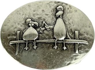 umjuBelt Boucle de ceinture pour f&ecirc;te mouettes, argent&eacute;, taille unique