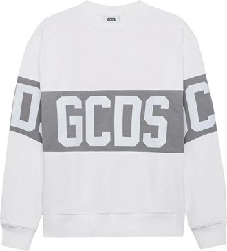 GCDS Gcds, Homme, Sweatshirts et sweats &agrave; capuche, Blanc, Taille: L Band Logo Crewneck