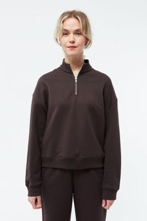 Givn Damen vegan Zip Sweater Gbmagda Kaffeebraun