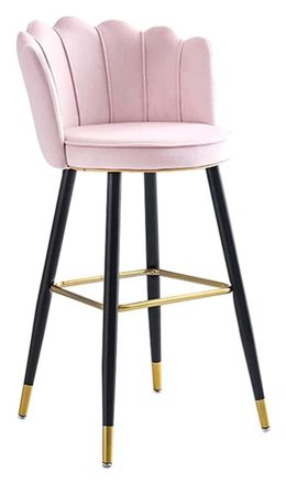 Generic Stoffbezogener Barhocker, Sitzfl&auml;che mit schwarzen Metallbeinen, 66 cm hoher Tresenhocker, einfach zu montierender Barstuhl