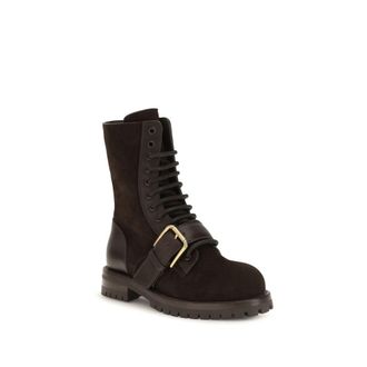 Dolce & Gabbana Lace-Up Calf Leather Boot - Black