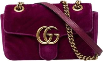 Gucci Pre-owned Sac bandouli&egrave;re GG Marmont en velours - Femme - Pre-owned - Violet - Taille: ONE Size