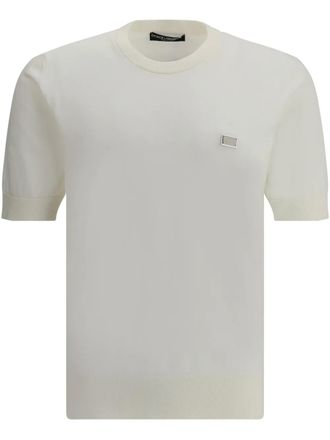 Dolce & Gabbana t-shirt à plaque logo - Blanc