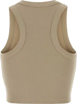 Givenchy Womens Beige Stretch Cotton Crop-Top Beigecappuccino Exterior: Elastane Maglie Sweater