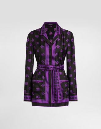 Dolce & Gabbana Dg All-over Print Silk Twill Vanity Shirt - Frau Blusen Und Tops Print 46