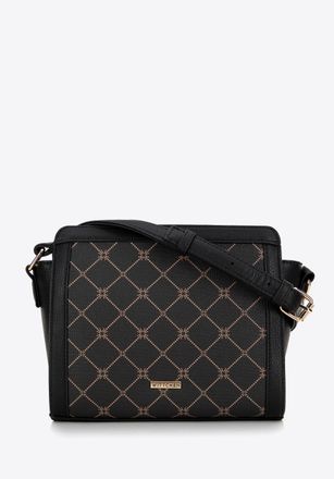 Wittchen Damen-Umh&auml;ngetasche aus schwarzem Monogram-Leder