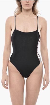 Karl Lagerfeld Solid One-Piece Swimsuit with Side Logo Band size Xs
