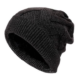 Generic Chapeau dhiver rembourr&eacute; et &eacute;pais pour hommes et femmes, chapeau chaud en tricot avec lettres dext&eacute;rieur pour lautomne et lhiver, chapeau en laine cha
