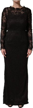 Dolce & Gabbana Femme, Robes, Noir, Taille: 36 FR Floral Lace Sheath Maxi Dress