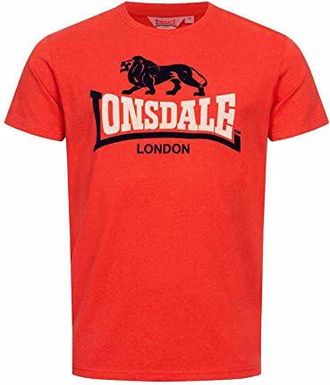 Lonsdale Lubcroy T-Shirt Loisirs, Rouge/Bleu Marine/Sable, XL Homme