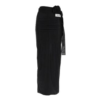 Dolce & Gabbana Schwarzer Maxirock mit Blumenapplikation - - Skirts - Damen - Schwarzk - M