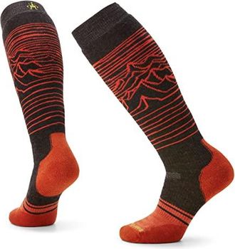 Smartwool Snowboard Full Cushion Iguchi Pattern OTC Socks, Chaussettes OTC &agrave; coussin complet pour snowboard, motif Iguchi Mixte, Charcoal
