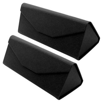 TBOC &Eacute;tui Pliable Lunettes de Soleil - [Pack: 2 Unit&eacute;s] Bo&icirc;te [Noire] Rigide [Triangulaire] avec [Fermeture Magn&eacute;tique] Doublure Int&eacute;rieur Lunettes Soleil 