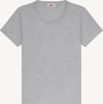 Jott T-shirt col rond femme en coton Gris chin&eacute; Angel - Taille XS