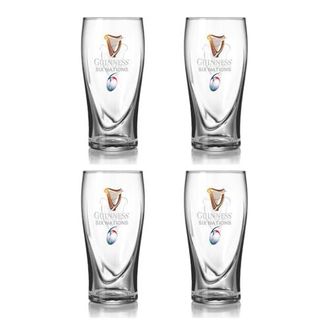 Guinness Lot de 4 verres &agrave; bi&egrave;re parfaits pour la maison, le bar et la cuisine (Six Nations)