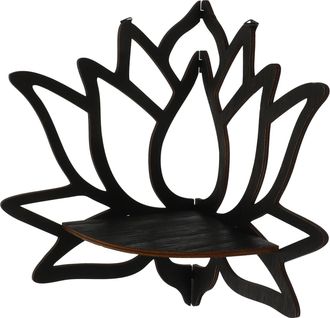 BESPORTBLE LOORGVEL Holz Eckregal mit Lotus Hohlmuster Schwebendes Wandregal zur Montage im Wohnzimmer und K&uuml;che zur Aufbewahrung von B&uuml;chern und Pflanzen 40X40c