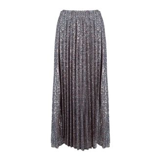 Patrizia Pepe Jupe midi pliss&eacute;e &agrave; sequins - Femme - Jupes - Gris - Taille: 40 FR
