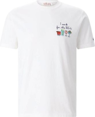 MC2 Saint Barth Homme, Tops, Blanc, Taille: 2XL T-Shirt Brod&eacute;e