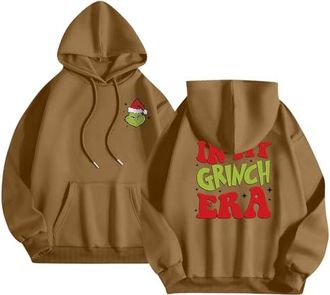 Generic Le Grinch Sweat A Capuche Femme Pull Pulls Costume Polaire Vetement De Vêtements Adulte Noël Femmes Sweatshirts Hiver Oversize Sweet Chaud Noel 2025 D