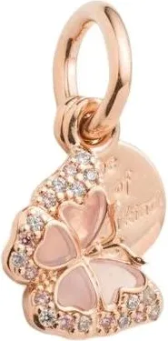 Pandora Femme, Accessoires, Rose, Taille: ONE Size Charme Papillon & Citation Double Pendant