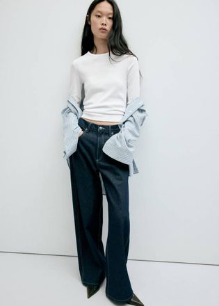 Mango T-shirt coton ajust&eacute; blanc - Femme - XXS - MANGO
