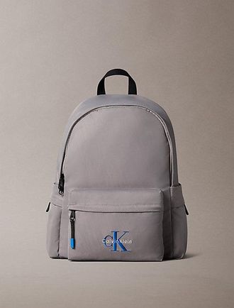 Calvin Klein Runder Rucksack Aus Nylon Mit Monologo - Cloudburst - Herren - Einheitsgr&ouml;&szlig;e