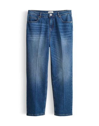 OPUS Damen Straight | LANAH Lively Straight Jeans aus Dry Indigo Mid Rise mid Lively Blue, 44 L26