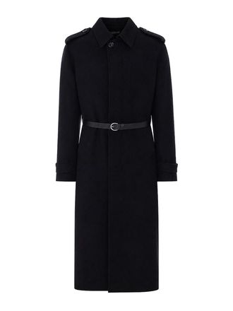 Ann Demeulemeester Knielanger Mantel - Schwarz