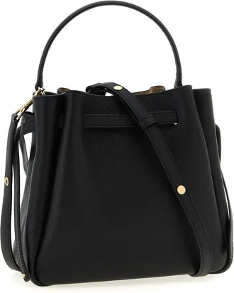 Tory Burch Womens Romy Bucket Bag Black Cow Leather
