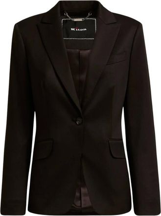 Kiton Femme, Vestes, Brun, Taille: 40 FR Veste en Laine Marron Sur Mesure