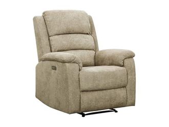 Vente-Unique Fauteuil Relax électrique en Tissu Taupe NEVERS