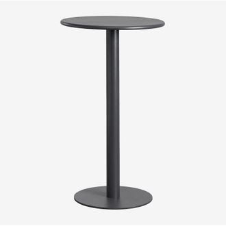 Sklum Sklum - Table de jardin haute ronde &Oslash;60 cm en m&eacute;tal Mizzi Gris Graphite