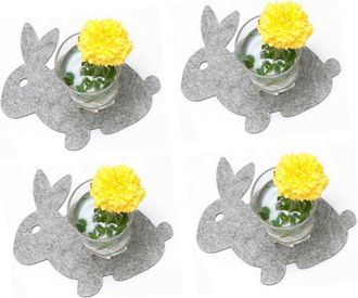 Holibanna 24 Stück Teiliges Ostern Tischsets mit Grauem Hasenmotiv Platzdeckchen in Sets Waschbare Tischmatten zum Schutz vor Flecken und Kratzern Dekorative Un