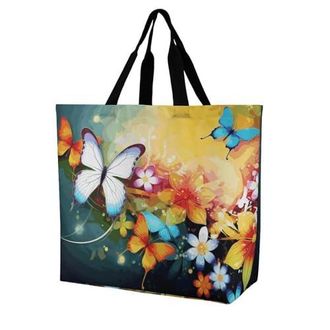 Generic Color&eacute;e Avec Un Papillon Sac Fourre Tout Imperm&eacute;able Tote Bag D&eacute;contract&eacute; Sac Courses Pour Quotidienne Shopping Gym