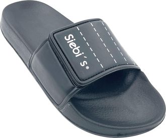 Siebi&acute;s Badeschuh Herren - Henry - Slipper mit Klettverschluss, Schwarz, 42