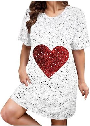 Generic V&ecirc;tements De Nuit Femme Manche Courte Lingerie Mini Fond De Robe El&eacute;gant L&eacute;gers Tee Shirt Nuit Sexy Respirants Sleepwear Imprim&eacute;e Confortable Babydoll