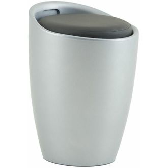 IDIMEX Tabouret coffre de rangement daniel, gris/blanc