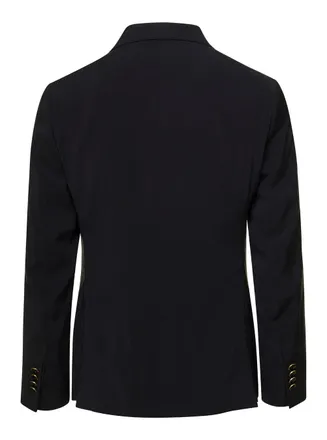 Reveres 1949 Mens Black Single-Breasted Blazer Viscose Blend Blazers Jacket