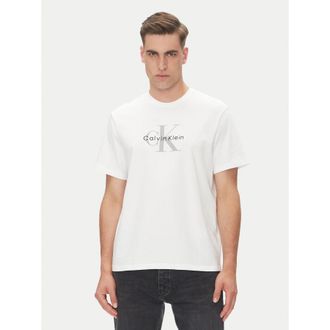 Calvin Klein Jeans T-Shirt Hero Monologo LV04RB862G Wei&szlig; Regular Fit