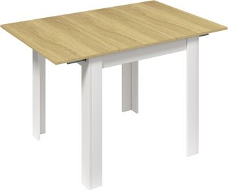 VCM Esstisch ausziehbar, Holz K&uuml;chentisch 80-120 cm, kompakter Speisetisch f&uuml;r K&uuml;che & Essbereich, Tisch Pesoli