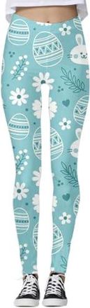 Generic Legging de sport 2026 pour femme - Imprim&eacute; floral de P&acirc;ques - Taille haute - &Eacute;lastique - Pantalon dexercice 2, bleu clair, XXL