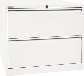Bisley H&auml;ngeregistraturschrank, doppelbahnig, DIN A4, 2 HR-Schubladen, Metall, 696 Verkehrswei&szlig;, 62.2 x 80 x 71.1 cm