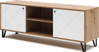 Vicco Lowboard Nizza, Fernsehtisch, Artisan-Eiche/Weiß, 150 x 55.2 cm