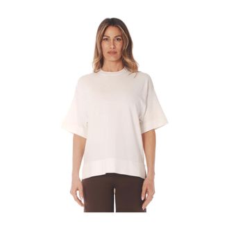 Alpha Studio Maglia girocollo over a mezza manica - - Tops - Damen - Wei&szlig; - L