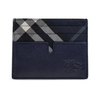 Burberry Homme, Accessoires, Bleu, Taille: ONE Size Porte-cartes en cuir avec logo