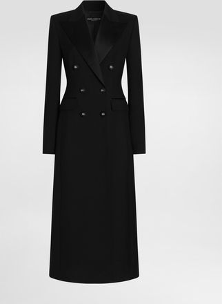 Dolce & Gabbana Mantel Dolce Aus Doppellagiger Wollgabardine Mit Zweireihiger Knopfleiste - Frau M&auml;ntel Und Jacken Schwarz 46